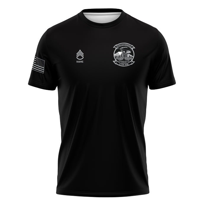 2-158th AHB E Co "Athletic" Fit Guardian Black Poly TShirt (Premium ...